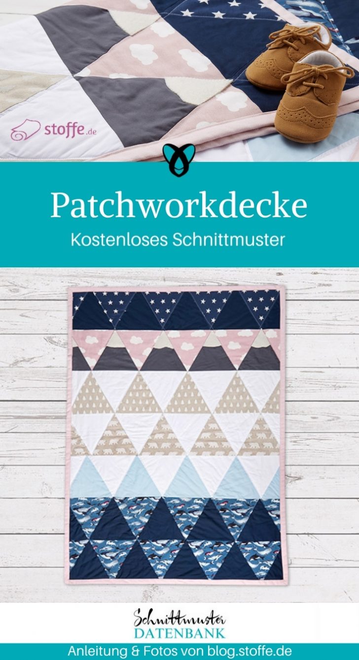 Patchworkdecke aus Dreiecken - Kostenlose Schnittmuster Datenbank