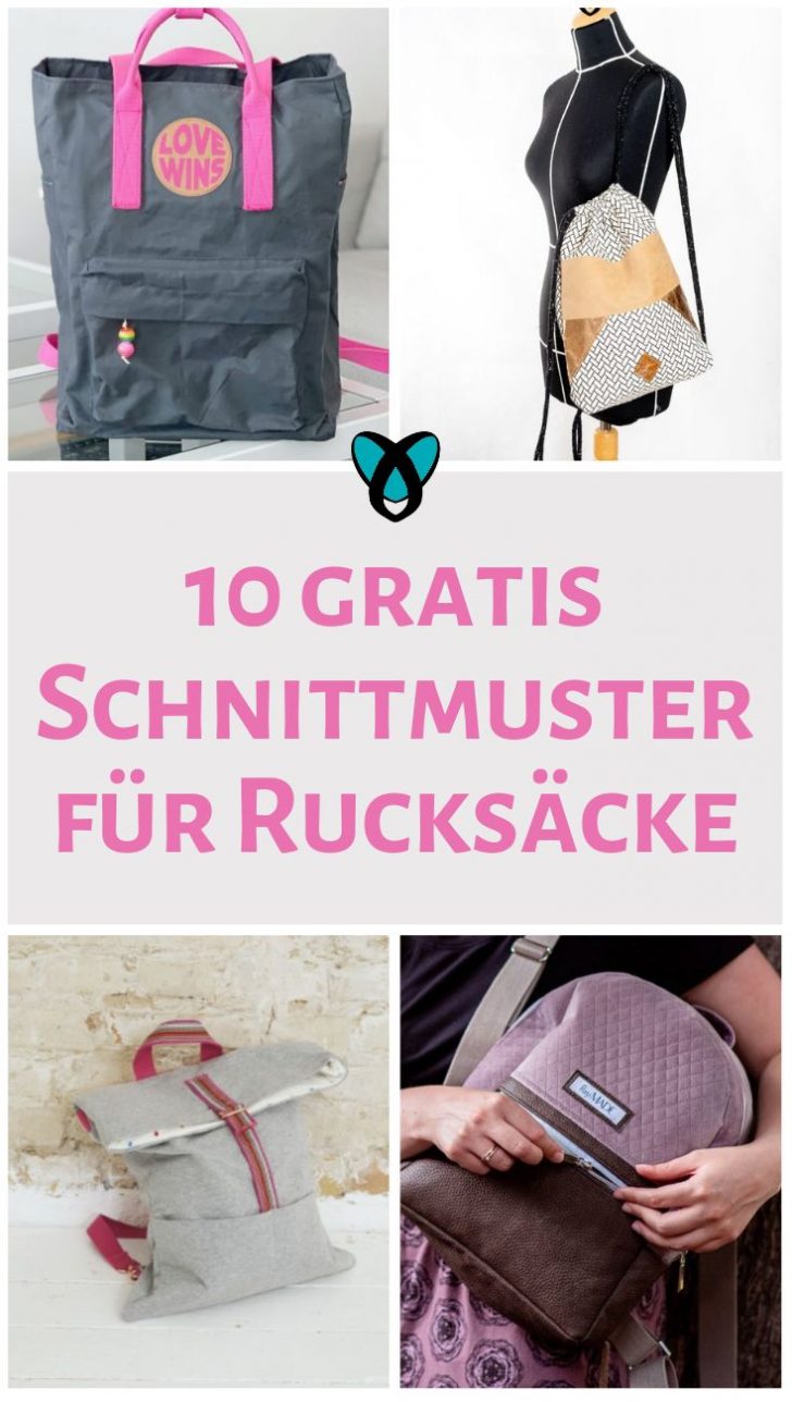 Rucksack nähen - die 10 besten gratis Schnittmuster