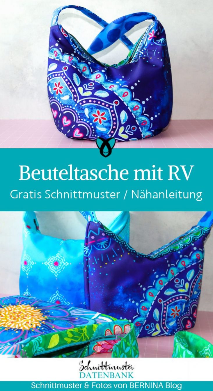 Beuteltasche mit Reißverschluss - Kostenlose Schnittmuster Datenbank