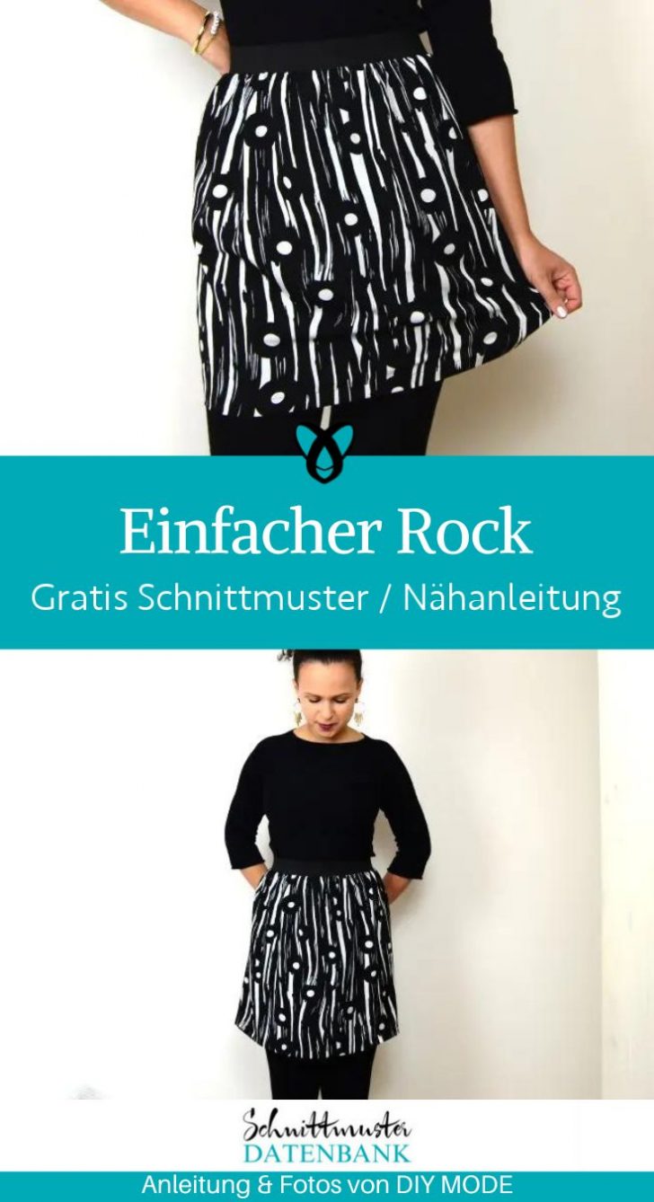 Einfachen Rock nähen - Kostenlose Schnittmuster Datenbank