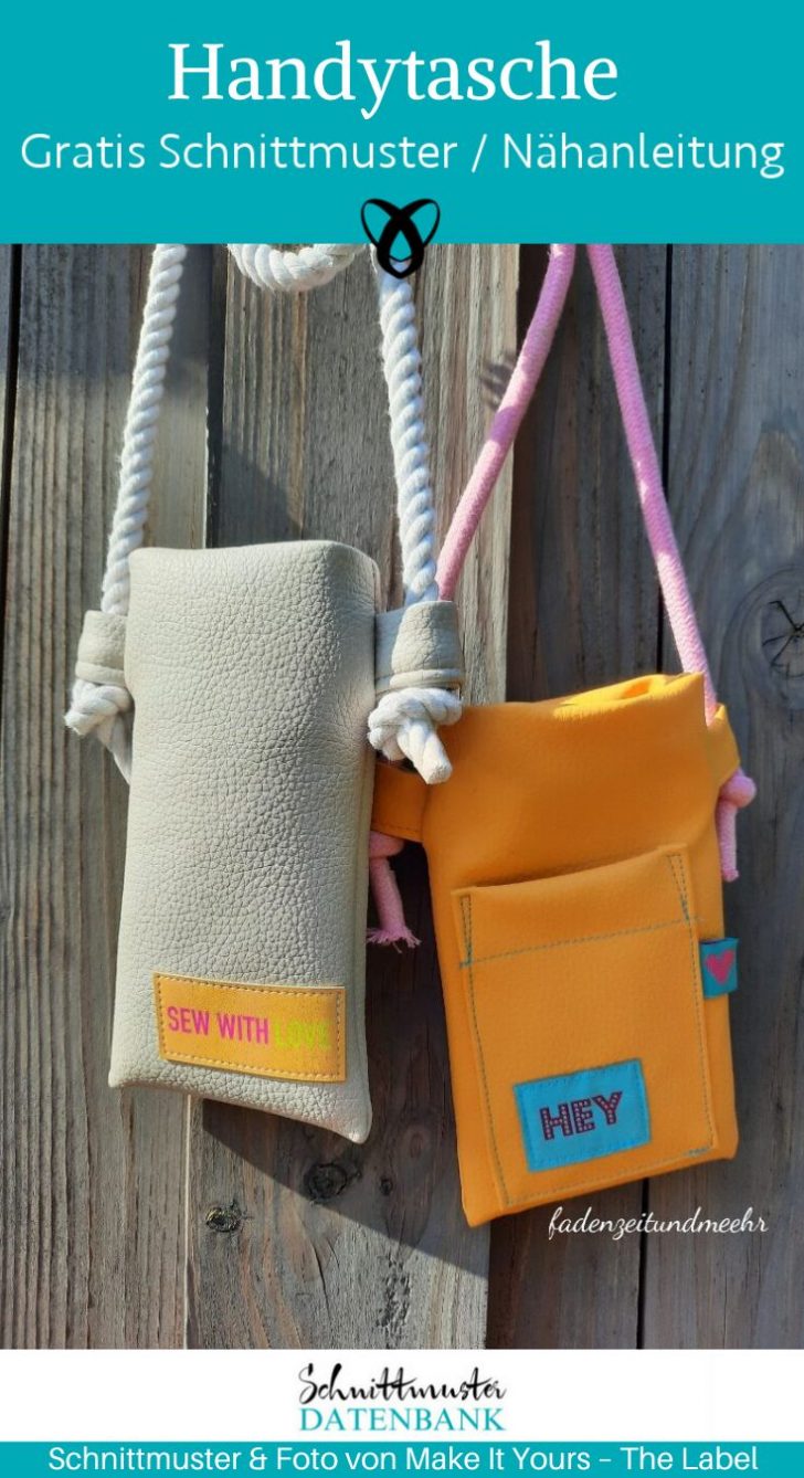 Handytasche zum Umhängen - Kostenlose Schnittmuster Datenbank