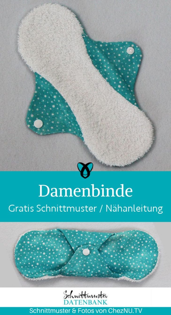 Damenbinde mit / ohne Flügel nähen - Kostenlose Schnittmuster Datenbank