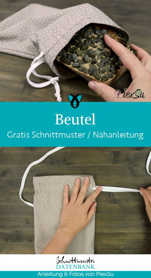 Beutel mit Tunnelzug nähen - Kostenlose Schnittmuster Datenbank