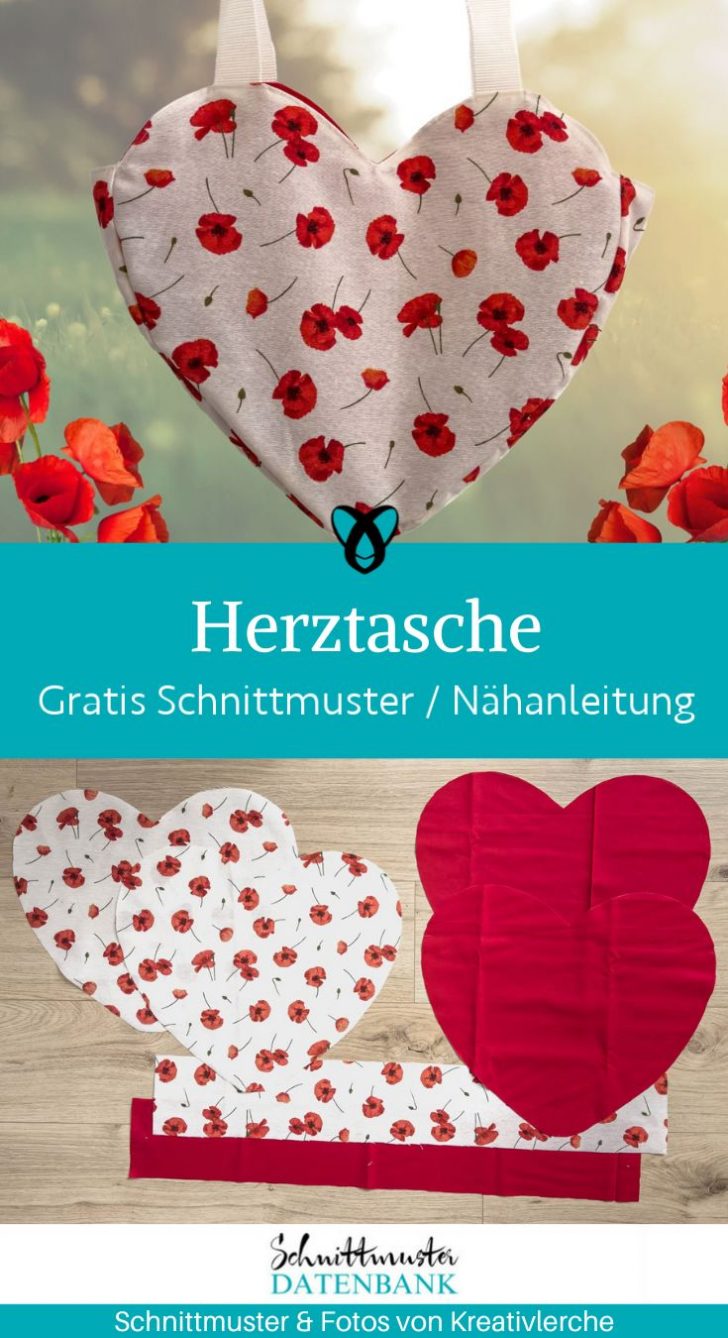 Herztasche nähen - Kostenlose Schnittmuster Datenbank
