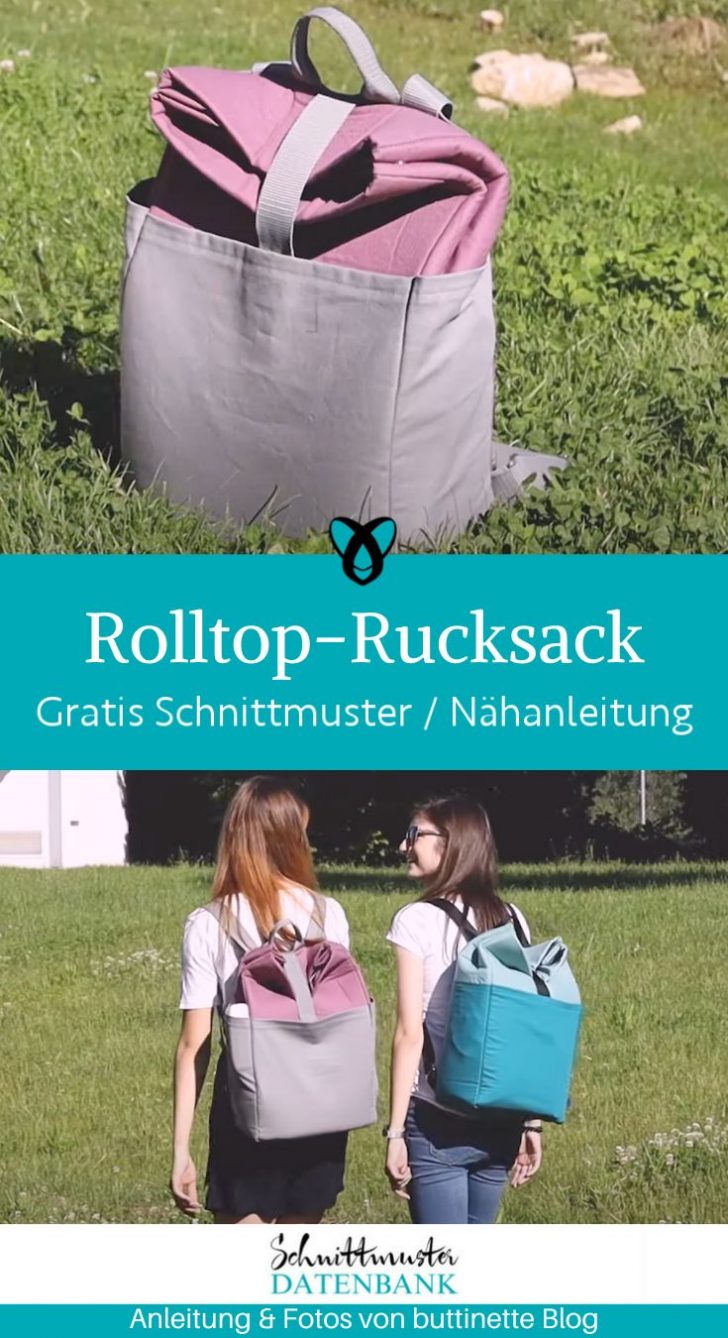 Rolltop-Rucksack nähen - Kostenlose Schnittmuster Datenbank