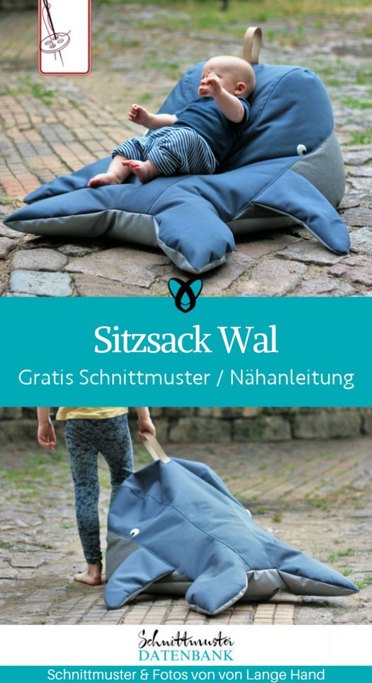 Wal-Sitzsack nähen - Kostenlose Schnittmuster Datenbank