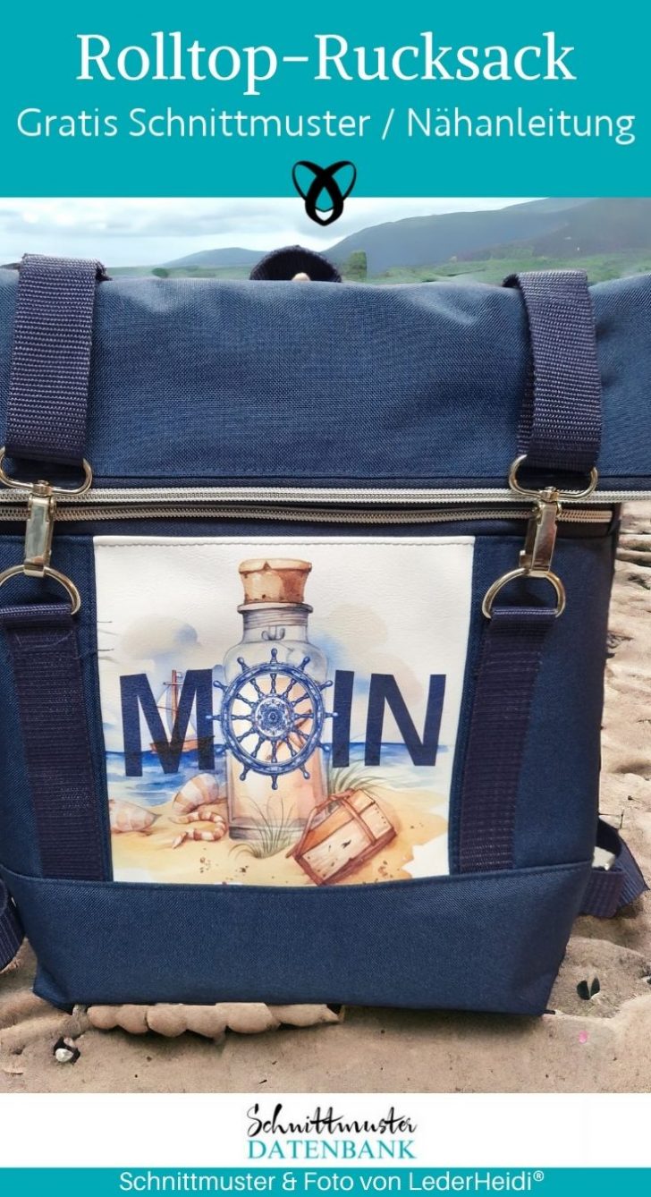 Rolltop-Rucksack nähen - Kostenlose Schnittmuster Datenbank