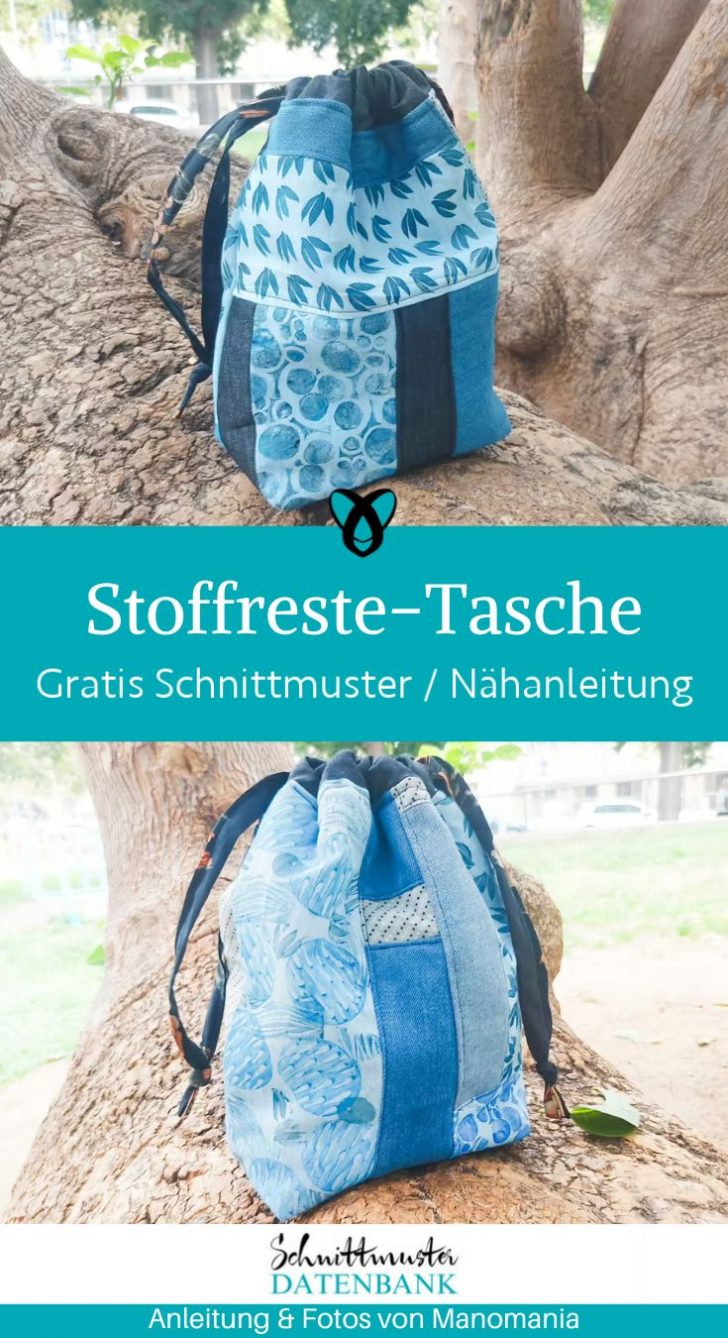 Stoffreste-Tasche nähen - Kostenlose Schnittmuster Datenbank