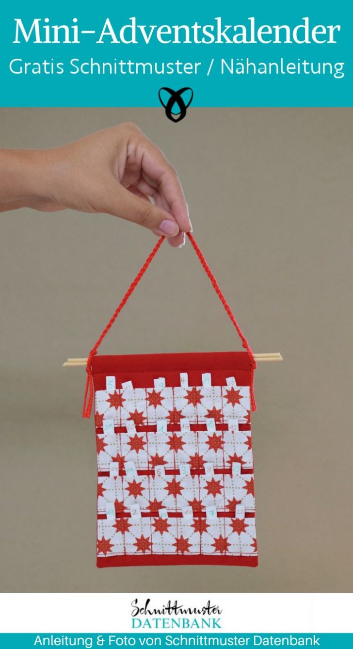 Mini-Adventskalender nähen - Kostenlose Schnittmuster Datenbank