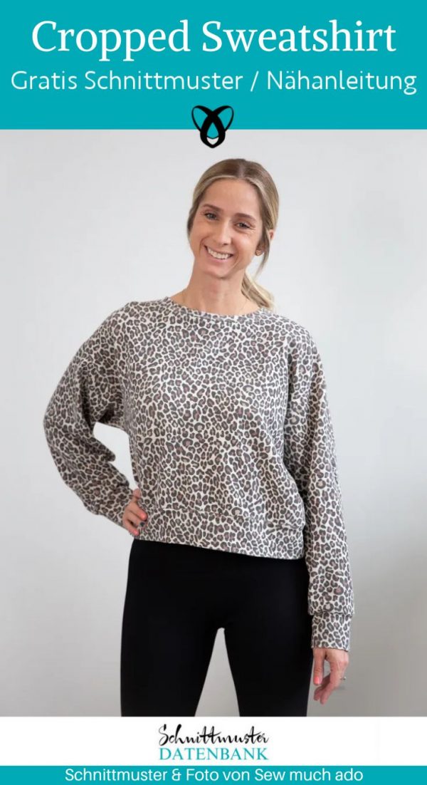 Cropped Sweatshirt nähen - Kostenlose Schnittmuster Datenbank