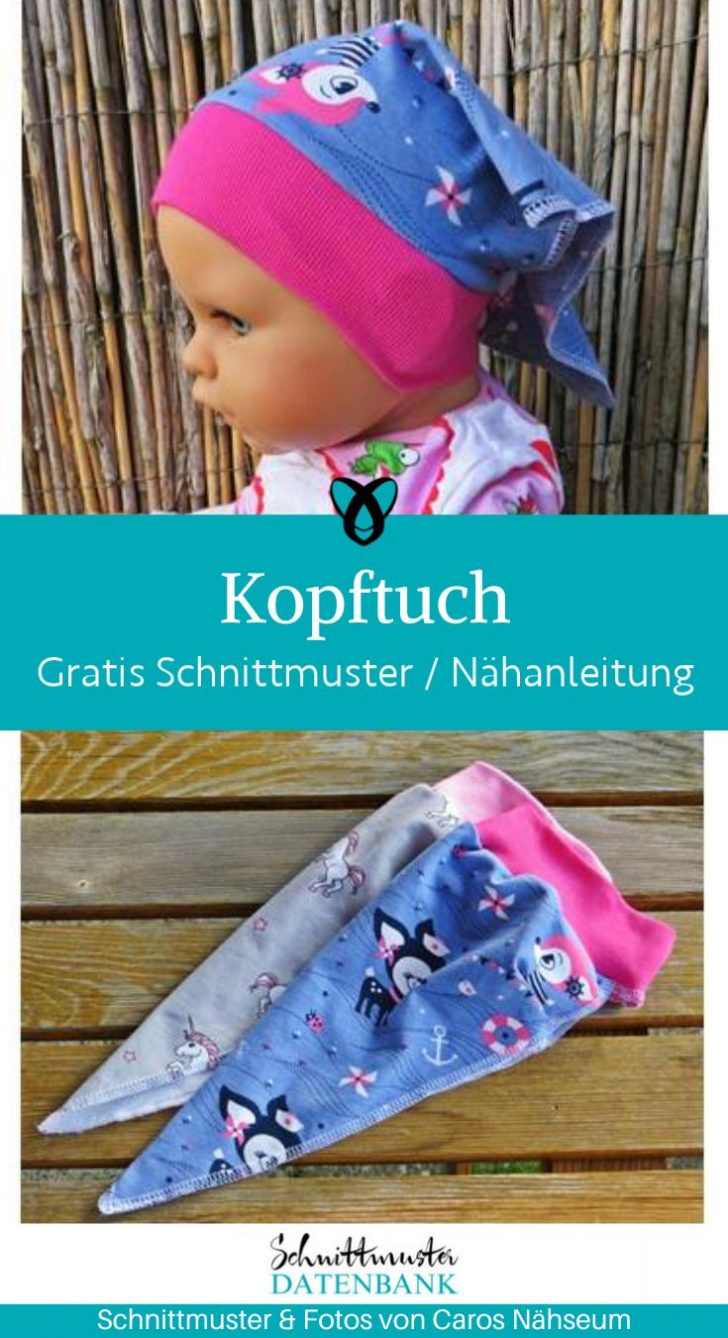 Kopftuch für Kinder nähen - Kostenlose Schnittmuster Datenbank