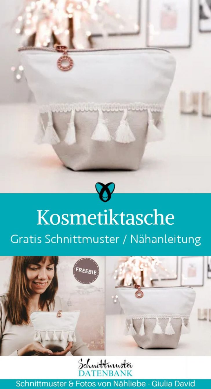 Kosmetiktasche nähen - Kostenlose Schnittmuster Datenbank