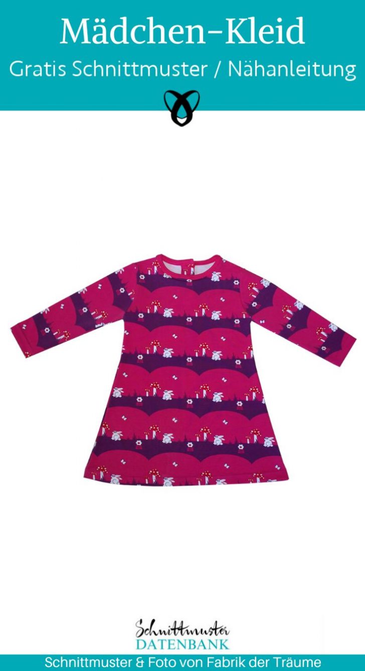 Mädchen-Kleid aus Jersey nähen - Kostenlose Schnittmuster Datenbank