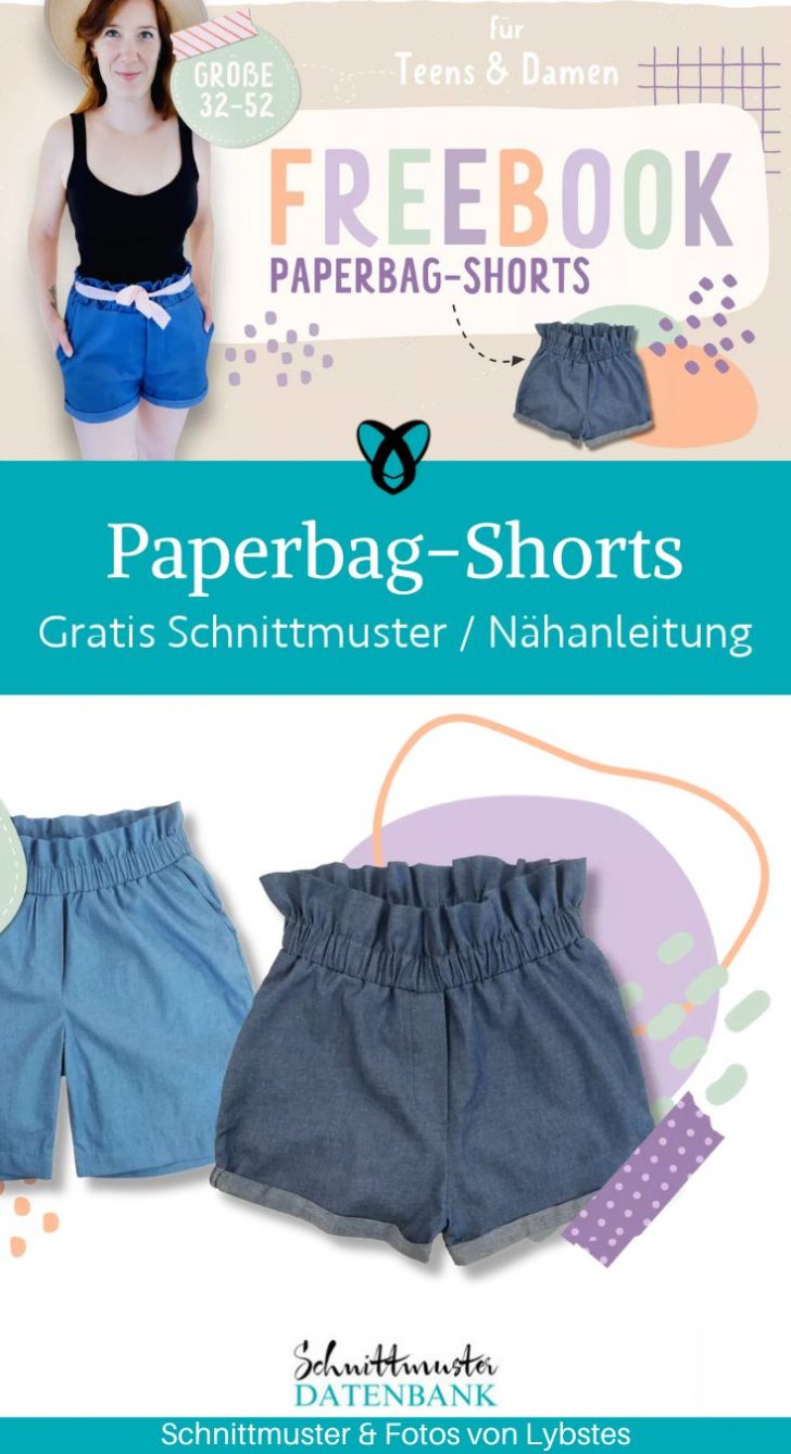 Paperbag-Shorts nähen - Kostenlose Schnittmuster Datenbank