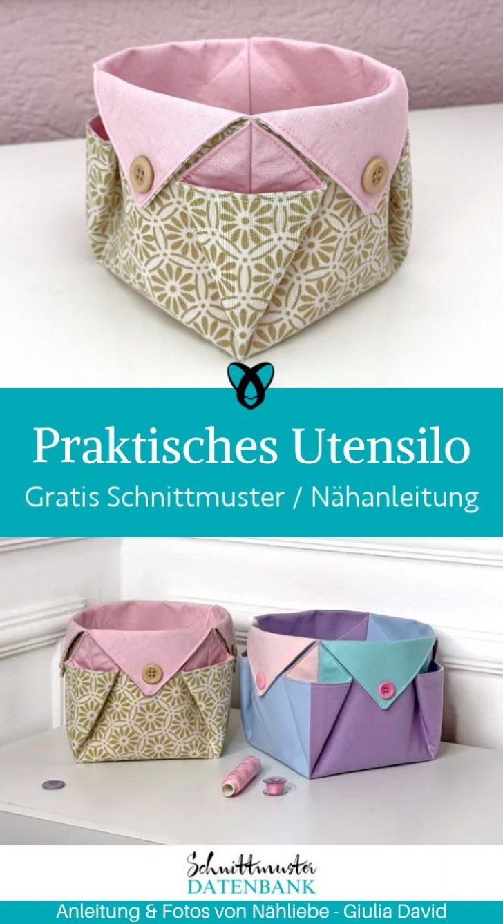 Praktisches Utensilo nähen - Kostenlose Schnittmuster Datenbank