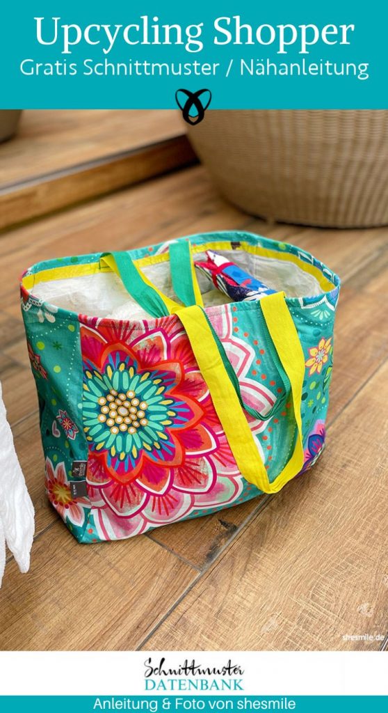 Upcycling Shopper nähen - Kostenlose Schnittmuster Datenbank